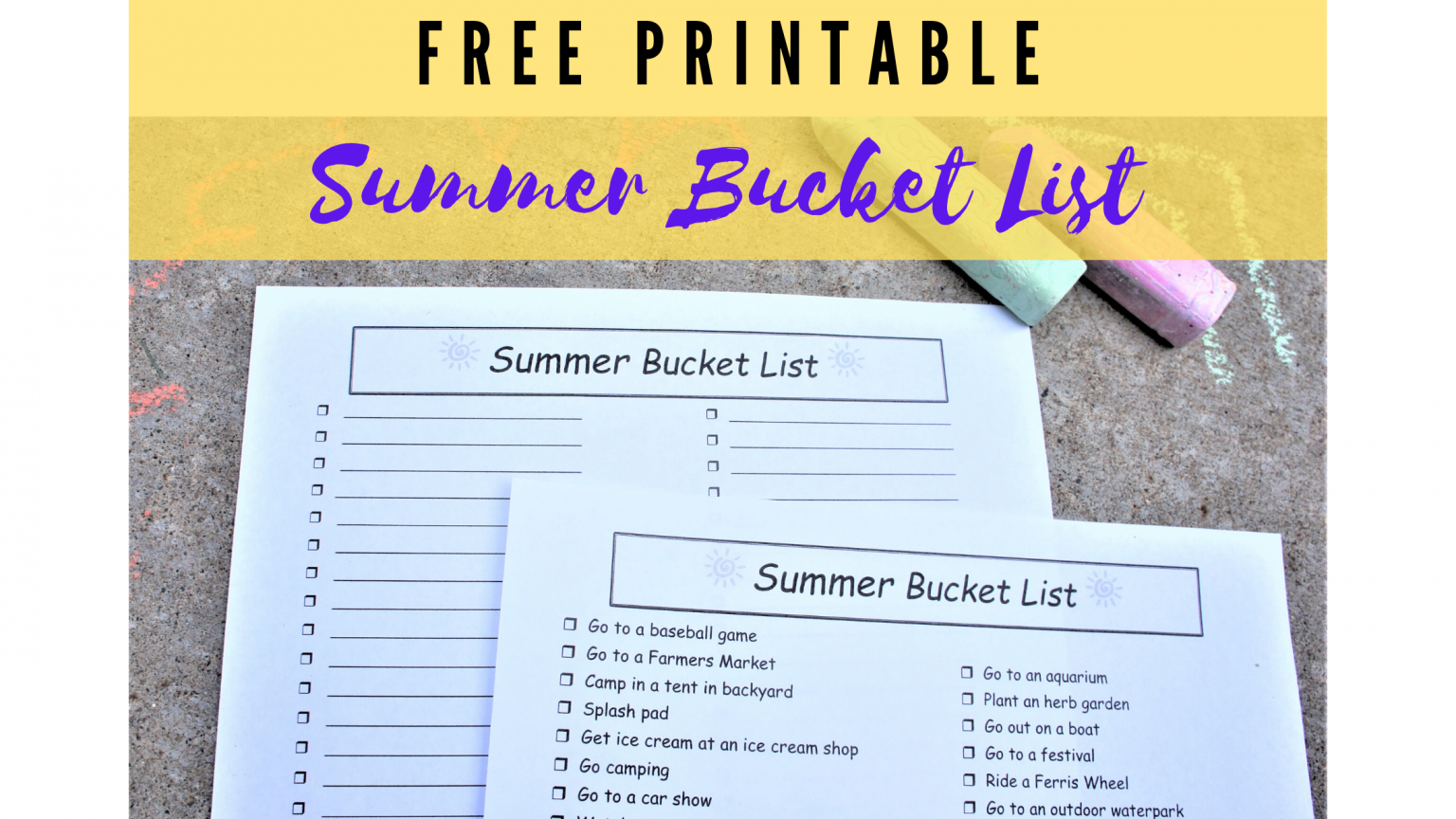 Summer Bucket List - Kinda Sorta Simple
